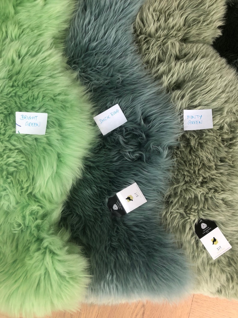 Green Sheepskin Rug Genuine Sheepskin Rug Green Rug Green - Etsy UK