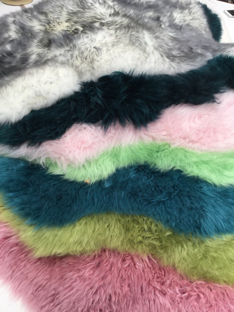 Candy Pink bubblegum pink genuine sheepskin rug . | Etsy