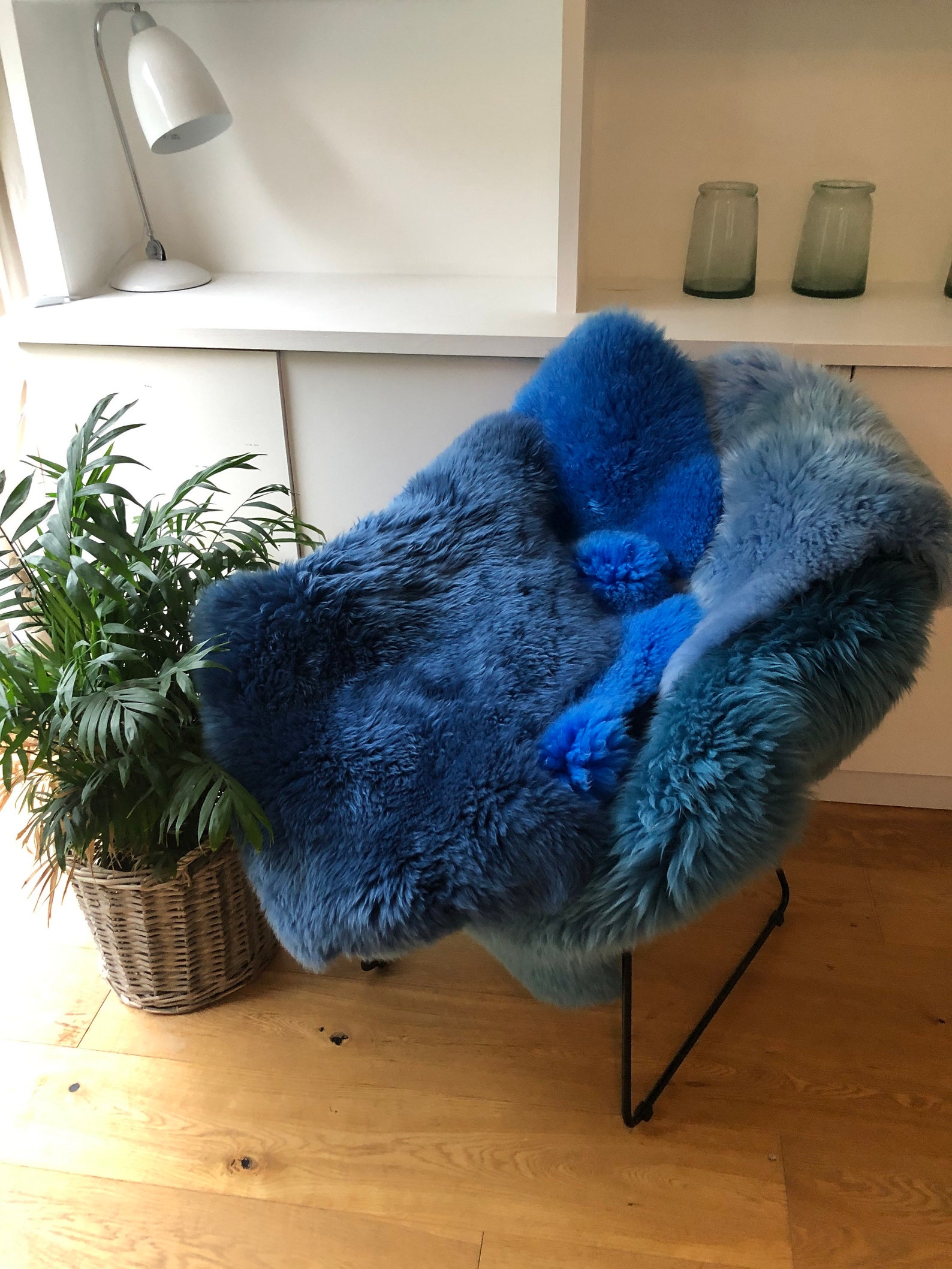 Blue Sheepskin Rug Sea Bluegreen Rug Blue Fur Rug Bed - Etsy UK