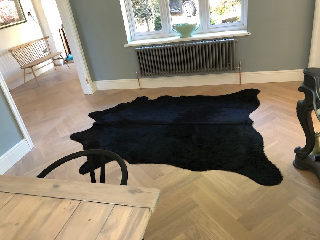 Black Cow Hide , Cow Hide, Cow Hide Rug, Natural Cow Hide , XL Black ...