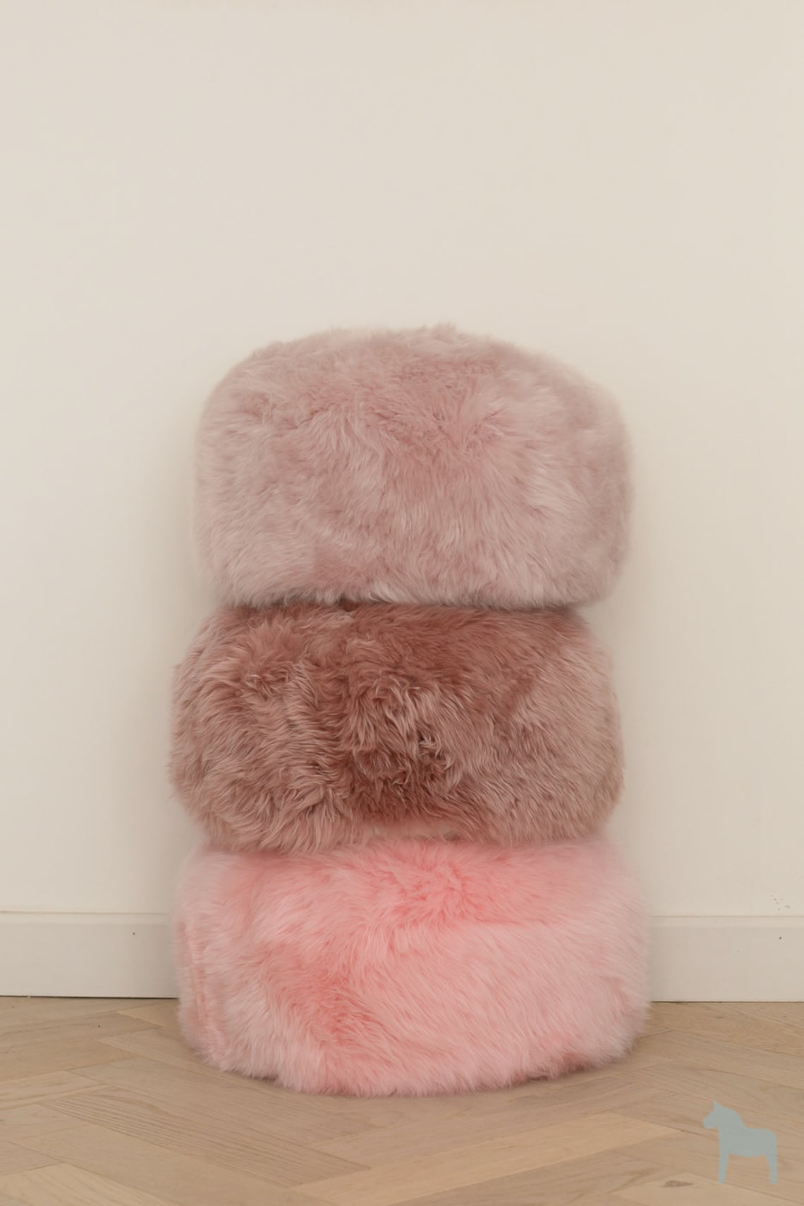 Black Sheepskin Pouffe Footstool Fur Pouffe Interior Decor - Etsy