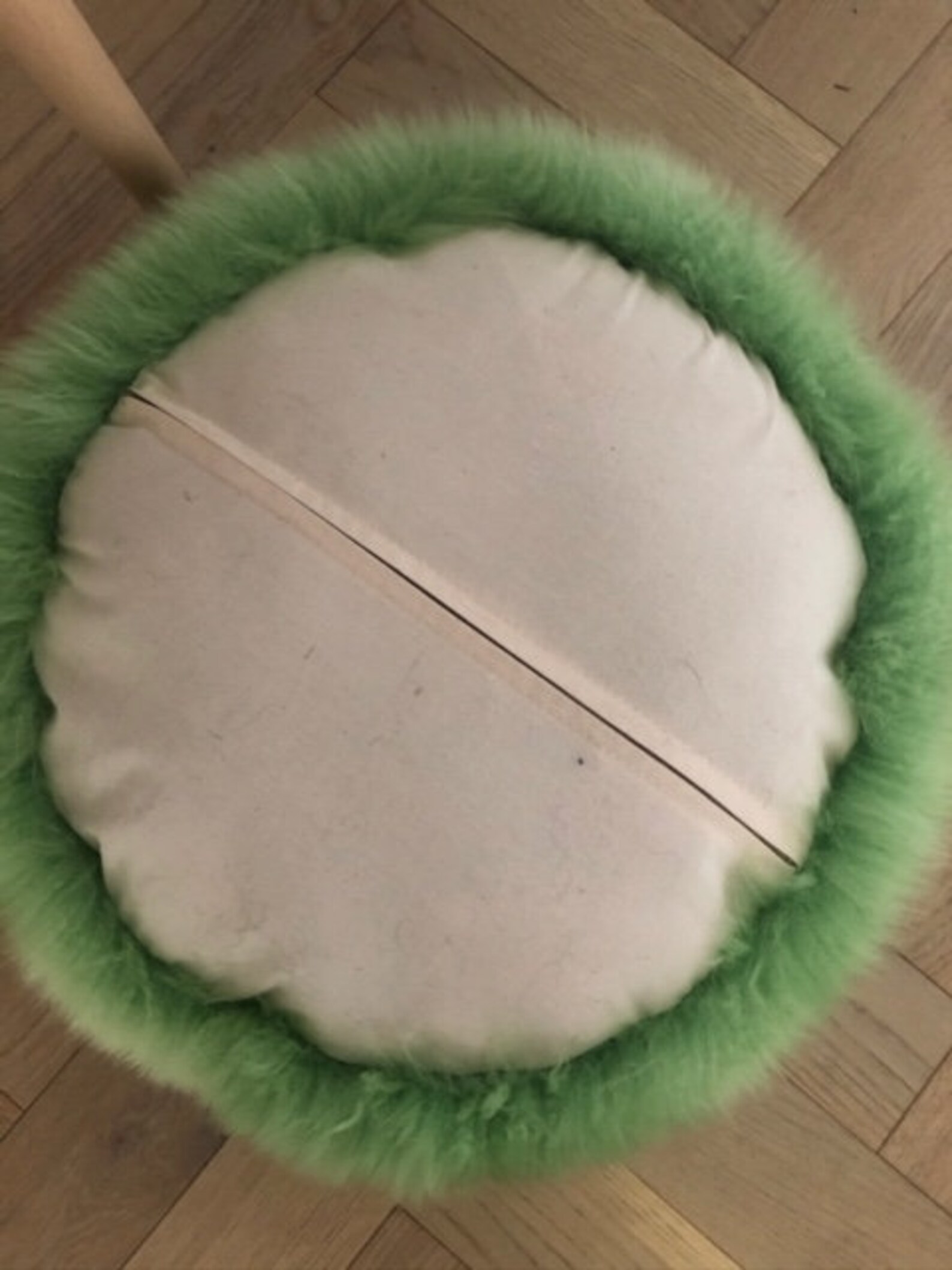 Bright Green Sheepskin Pouffe Footstool Fur Pouffe Interior - Etsy UK