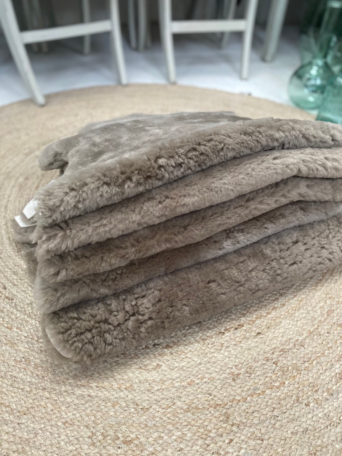 Mushroom Grey Shearling Sheepskin Shearling Sheepskin, Short Wool ...