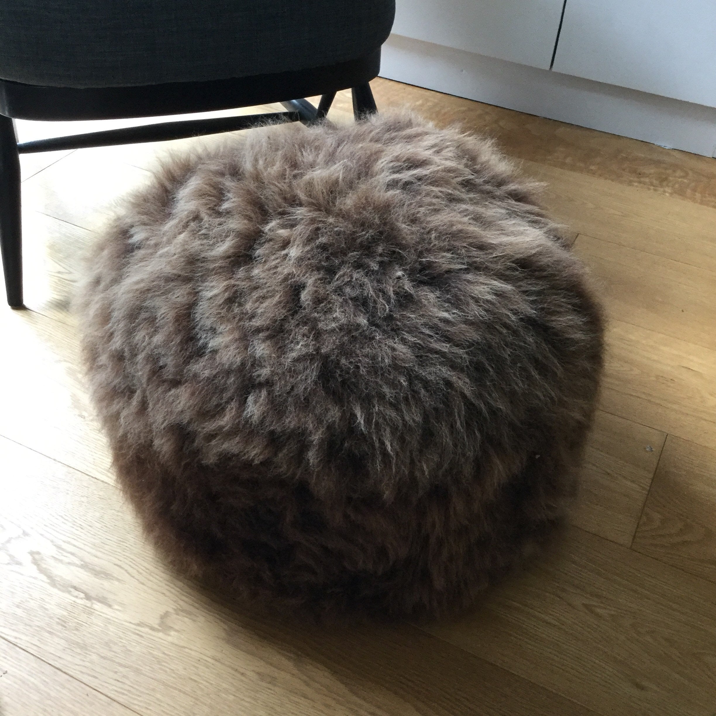 Sheepskin Footstool Natural Brown Sheepskin Stool - Etsy UK