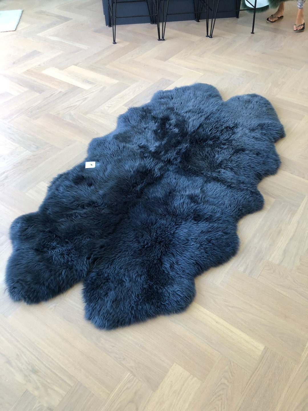 Navy Blue Sheepskin Rug , Dark Blue, Navy Rug, Navy Blue Large Rug ...