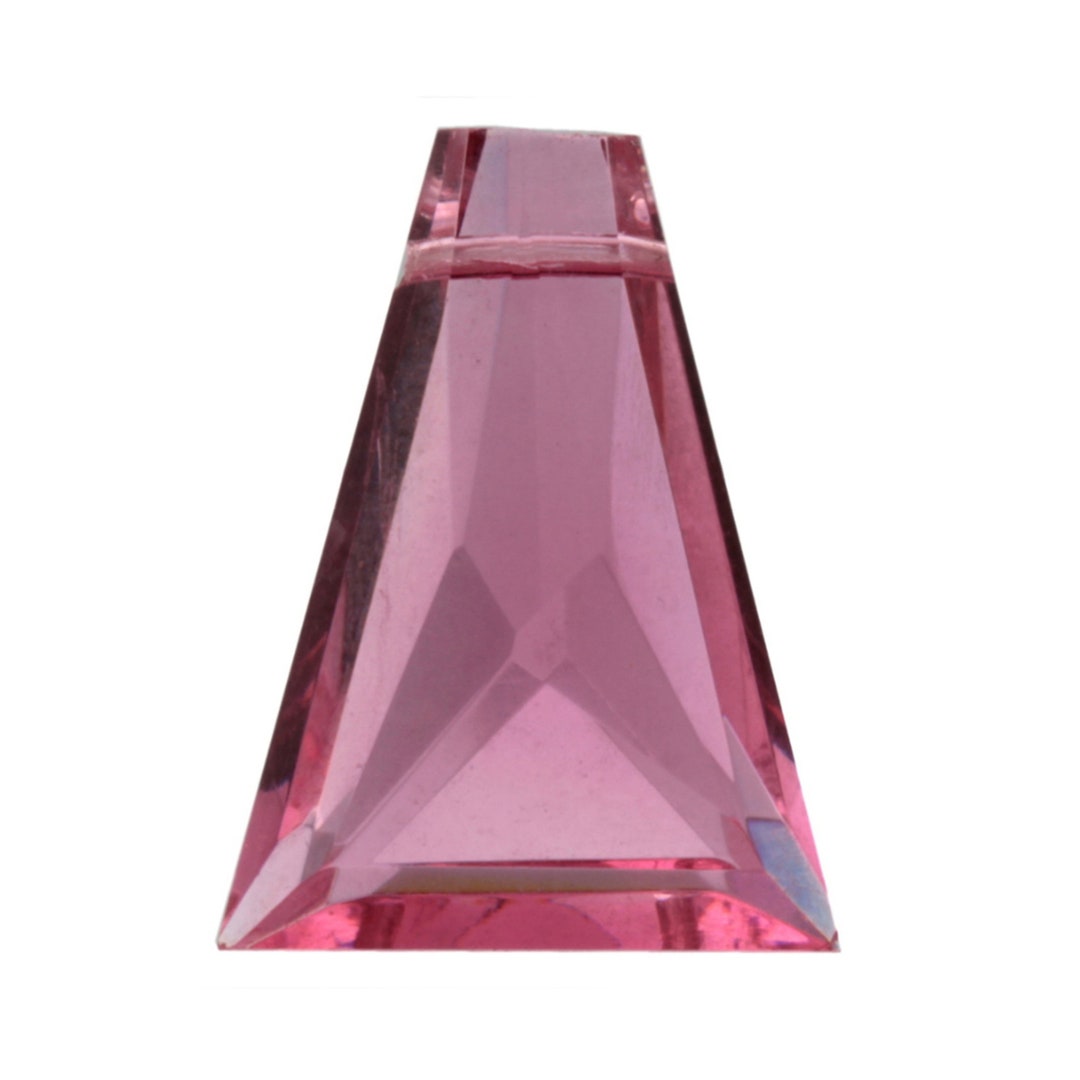 Czech Art Deco Vintage Hand Axe Head Cut Faceted Pink Pendant Glass ...