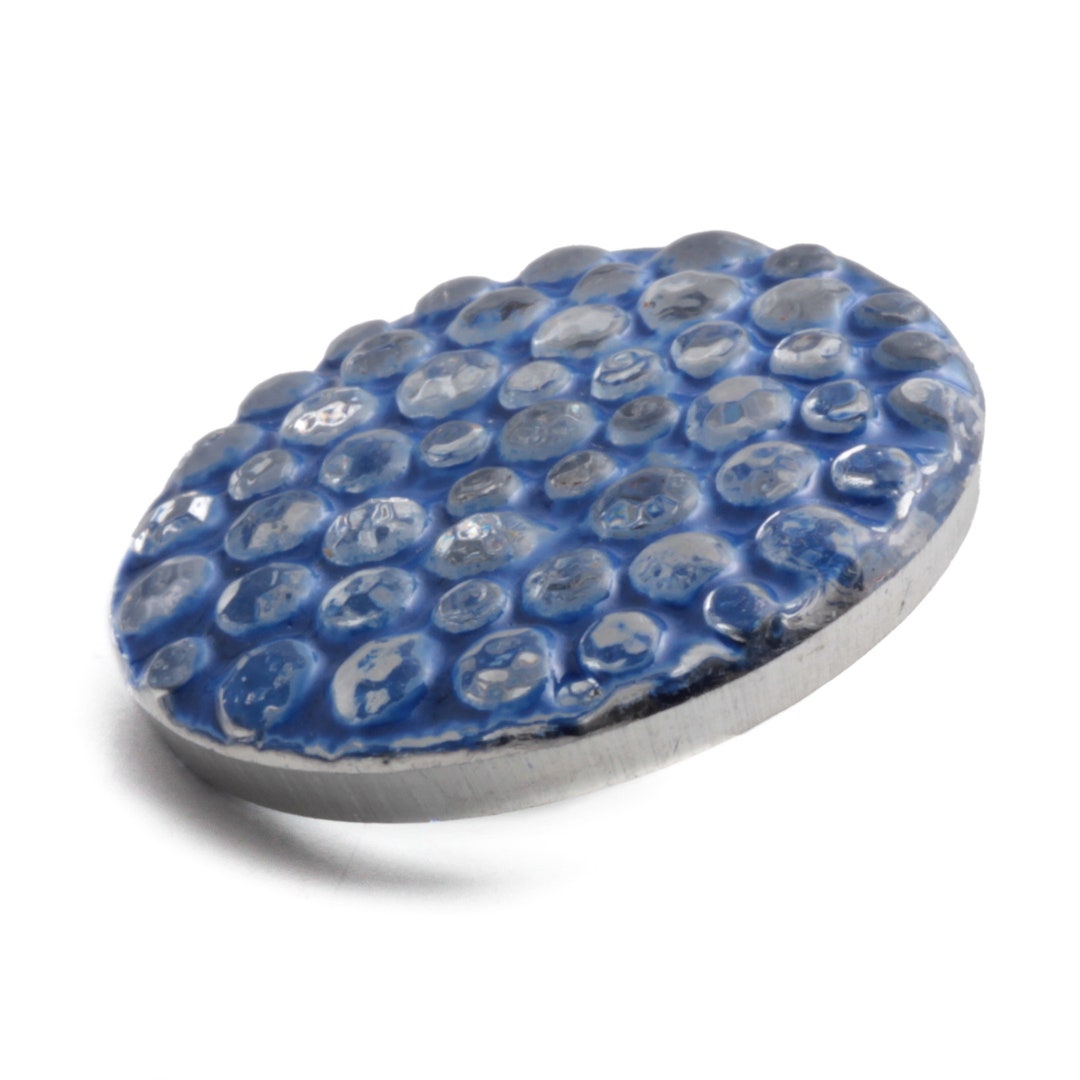 Vintage 27mm Czech Abstract Blue Bumpy Mirror Glass Button - Etsy