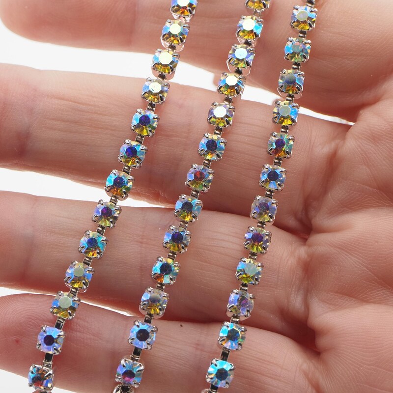 Rhinestone Cup Chain - Etsy