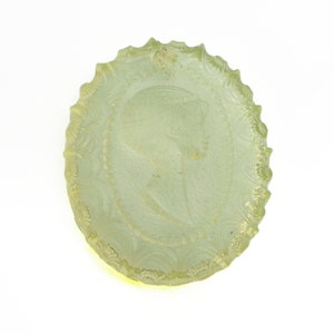 Large Czech Uranium Jewelry Glass Cameo Cabochon Necklace Pendant - Etsy