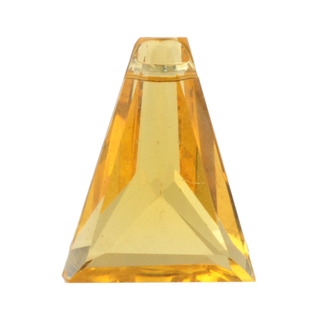 Czech 21mm Art Deco Vintage Hand Axe Head Faceted Topaz Pendant Glass ...