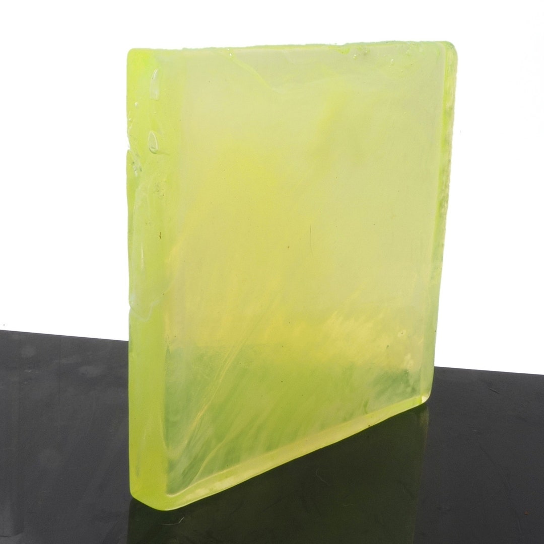 Large 20 X 20 Cm Uranium Milk Glass Block Design Lampwork Beading Craft ...