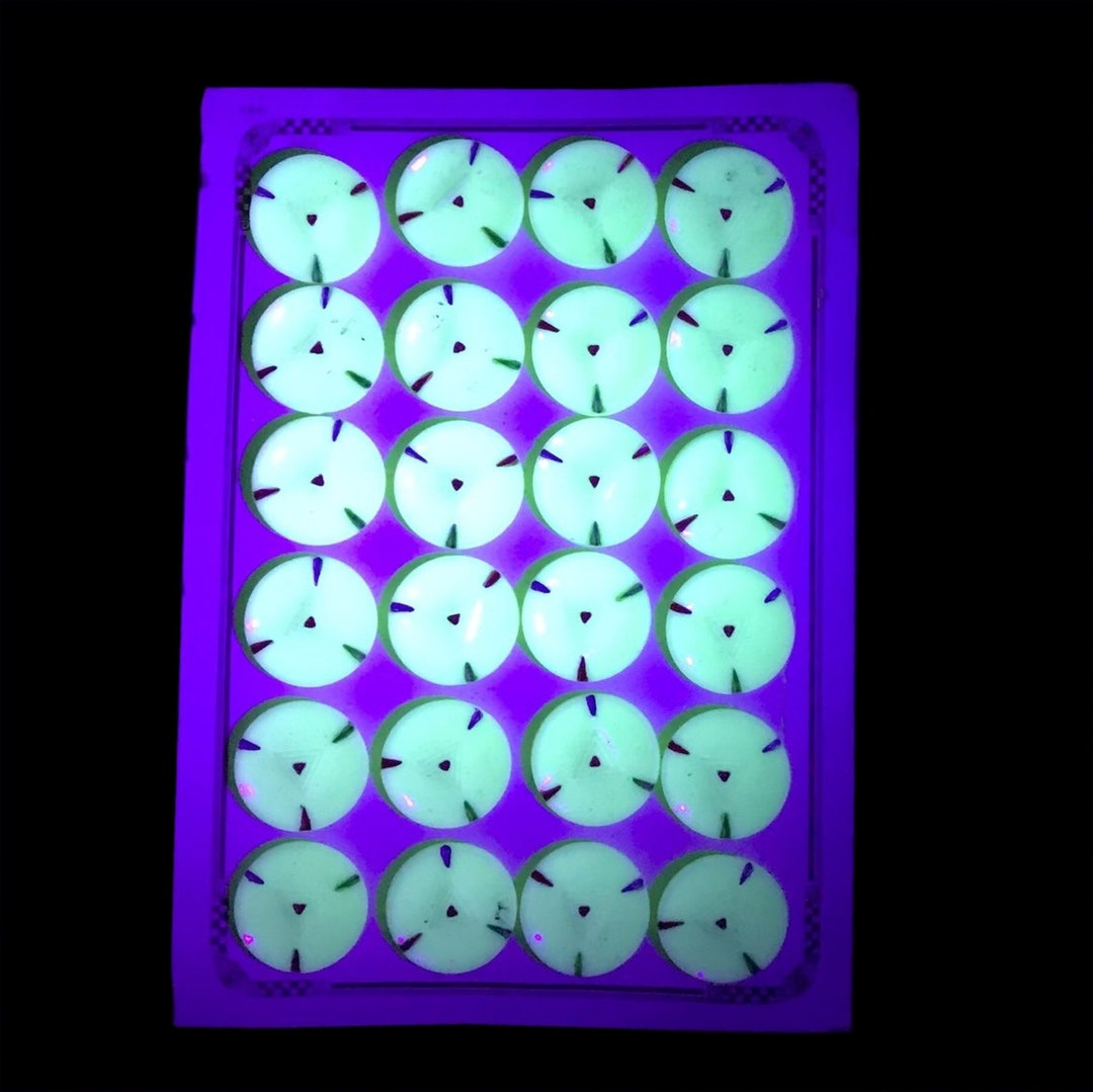 Card Vintage Czech Hand Painted White Uranium Glass Buttons - Etsy