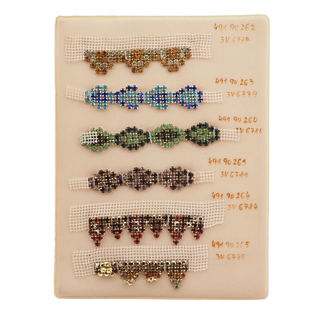 Vintage Czech Rhinestone Strass Lace Set Glass Trims Dress Millinery ...