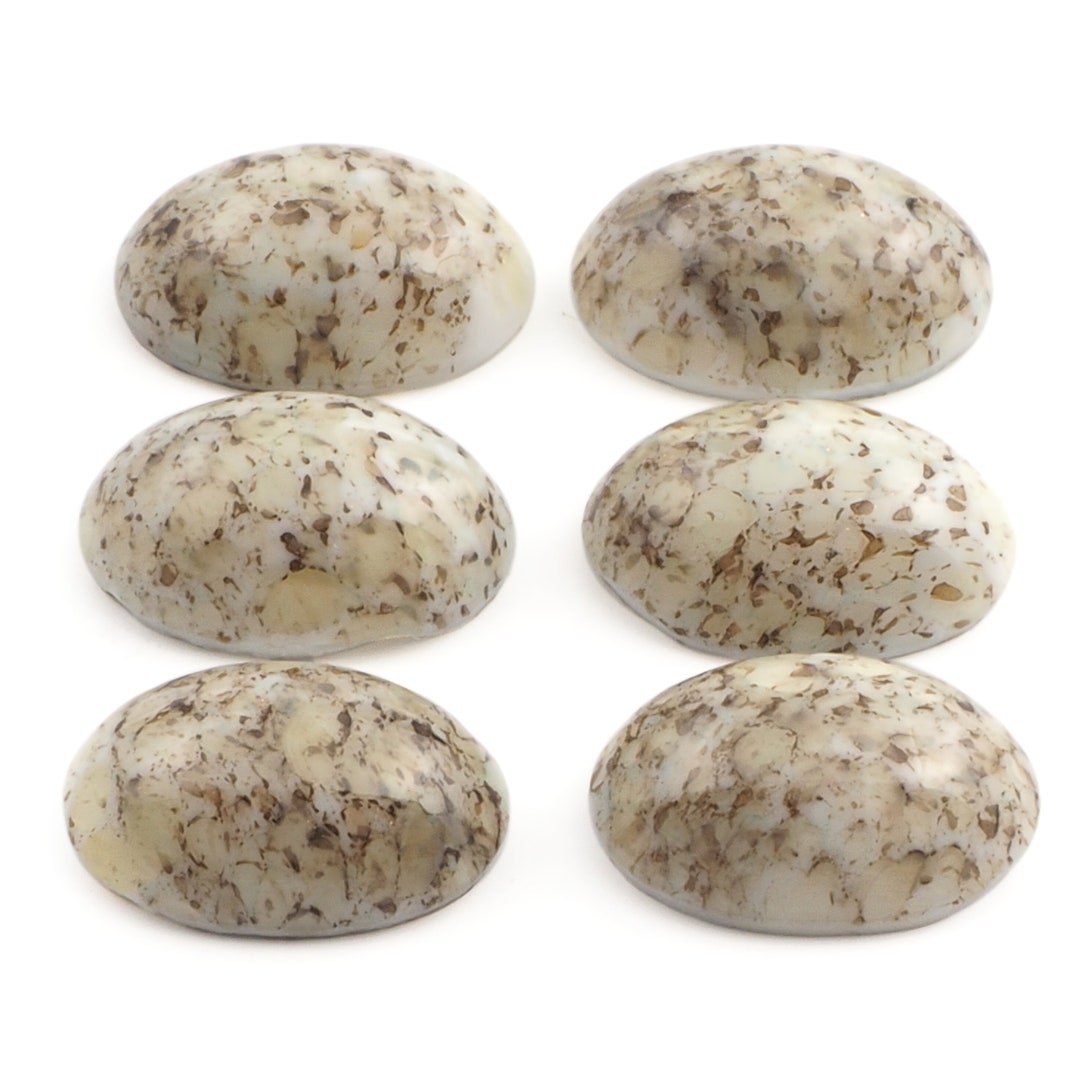 6 Czech Vintage Oval Matrix Marble Glass Cabochons 16x11mm - Etsy