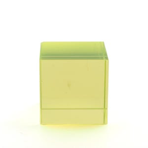 Uranium Glass Cube Paperweight Ornament Art Display Hand Made Faceted ...