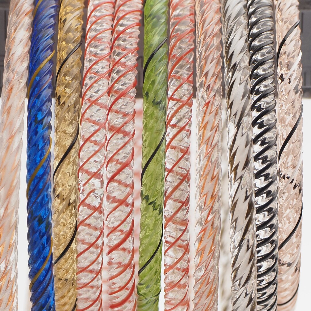 11 Antique Czech Filigree Multicolor Ribbed Lampwork Glass Bangles - Etsy