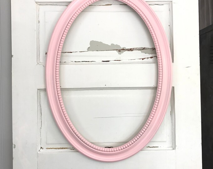 Oval Open Frame, Wedding Photo Prop, Pink Oval Frame, Nursery Frame ...