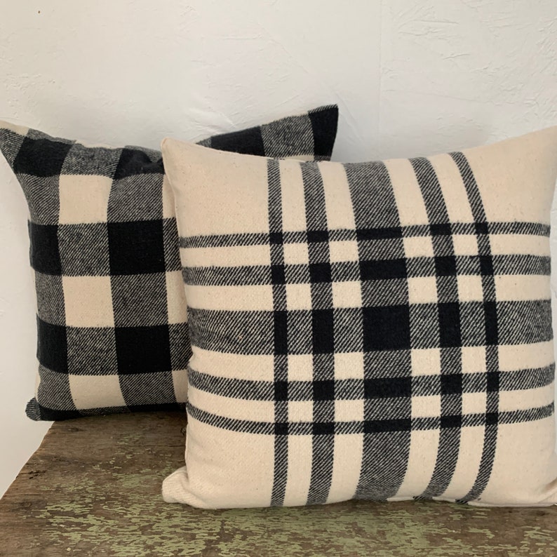 Black Cream Buffalo Check Pillow/Modern Farmhouse Living Room | Etsy