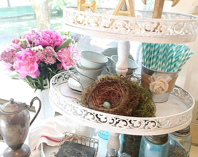 3 Tiered Serving Tray White Painted Kitchen Stand Home Decor - Etsy
