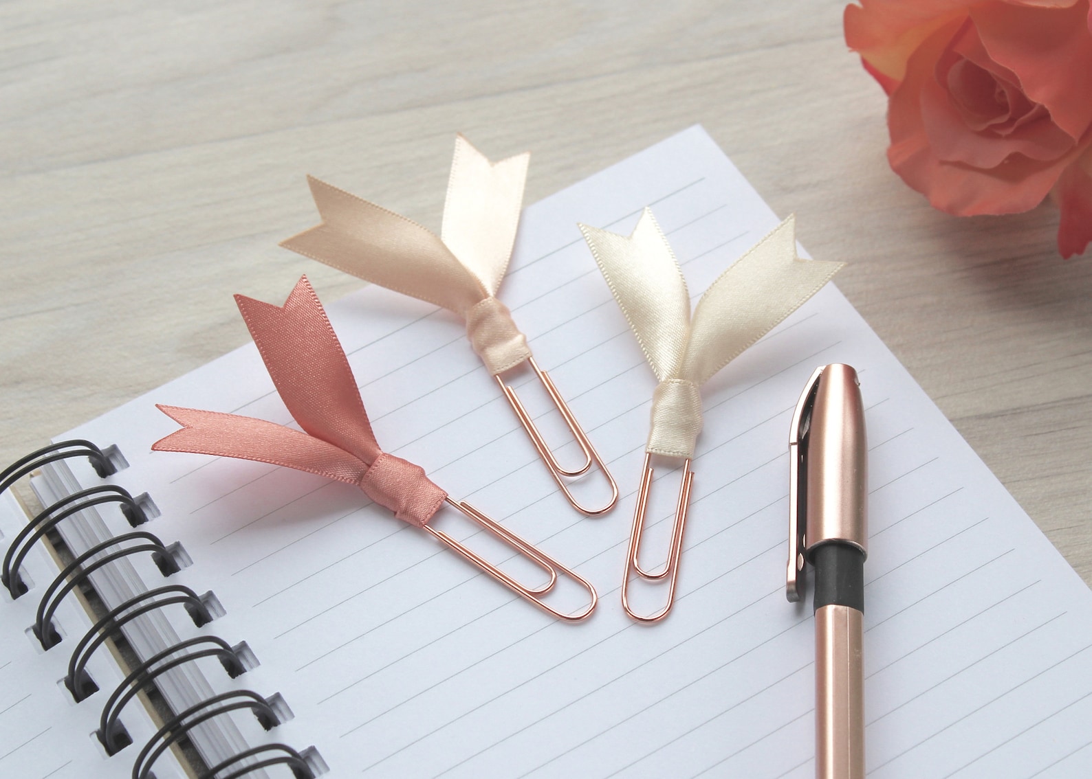 Rose Gold Stationery, Page Clips, Planner Tab, - Etsy