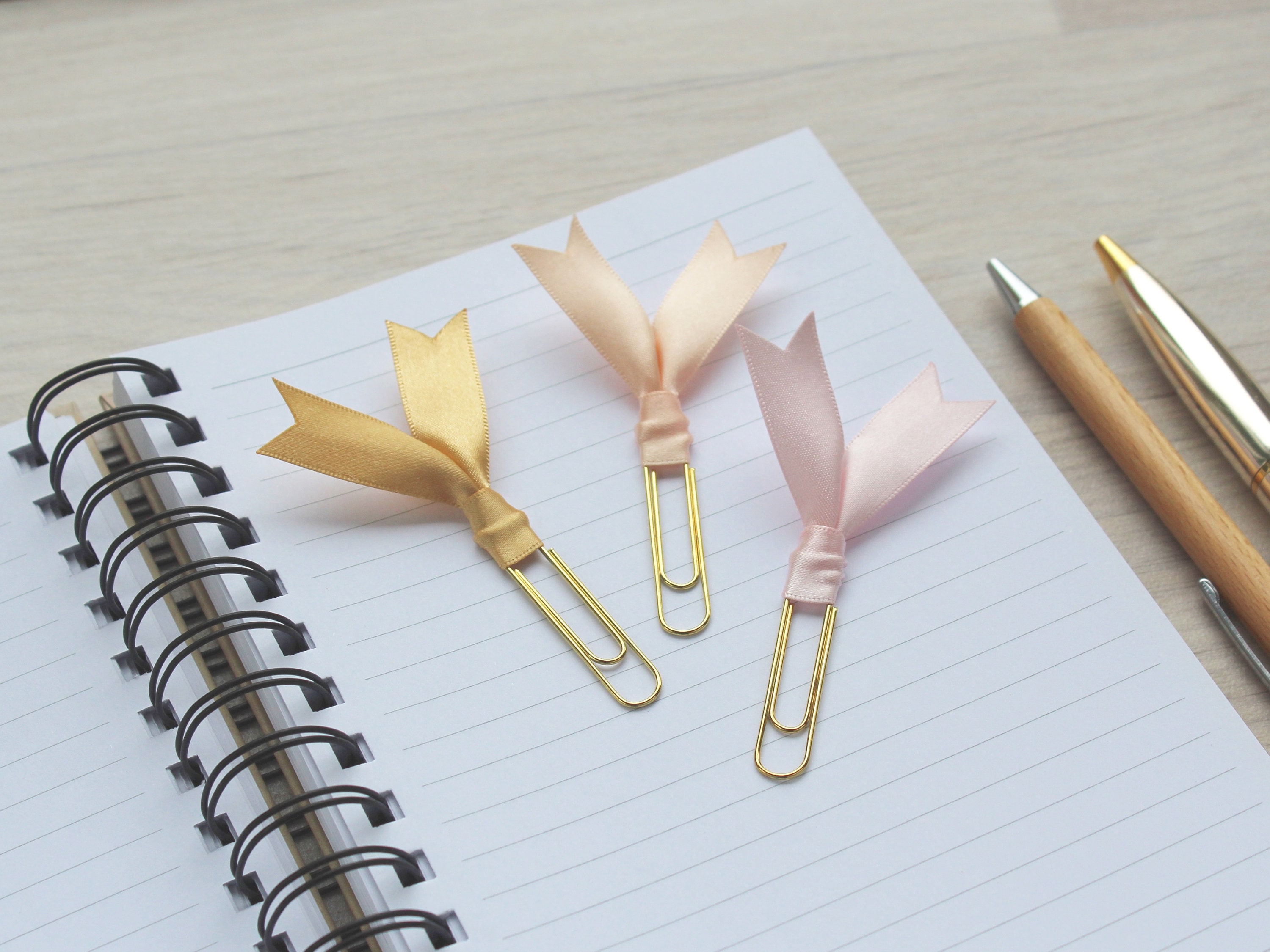 Gold Planner Clips Ribbon Bookmark Planner Tabs - Etsy