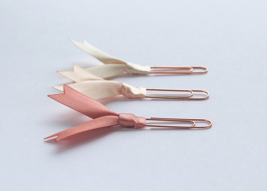 Rose Gold Stationery Page Clips Planner Tab - Etsy