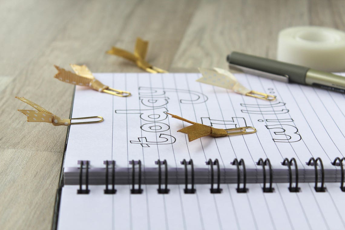 Gold Desk Decor Paper Clip Bookmark Gold Paper Clips - Etsy