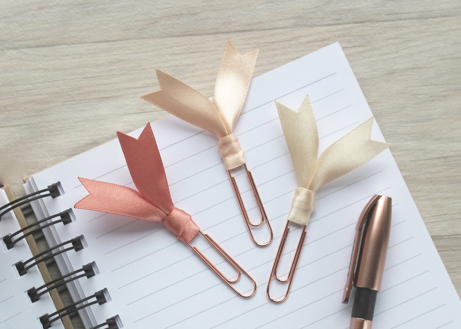 Rose Gold Stationery, Page Clips, Planner Tab, - Etsy
