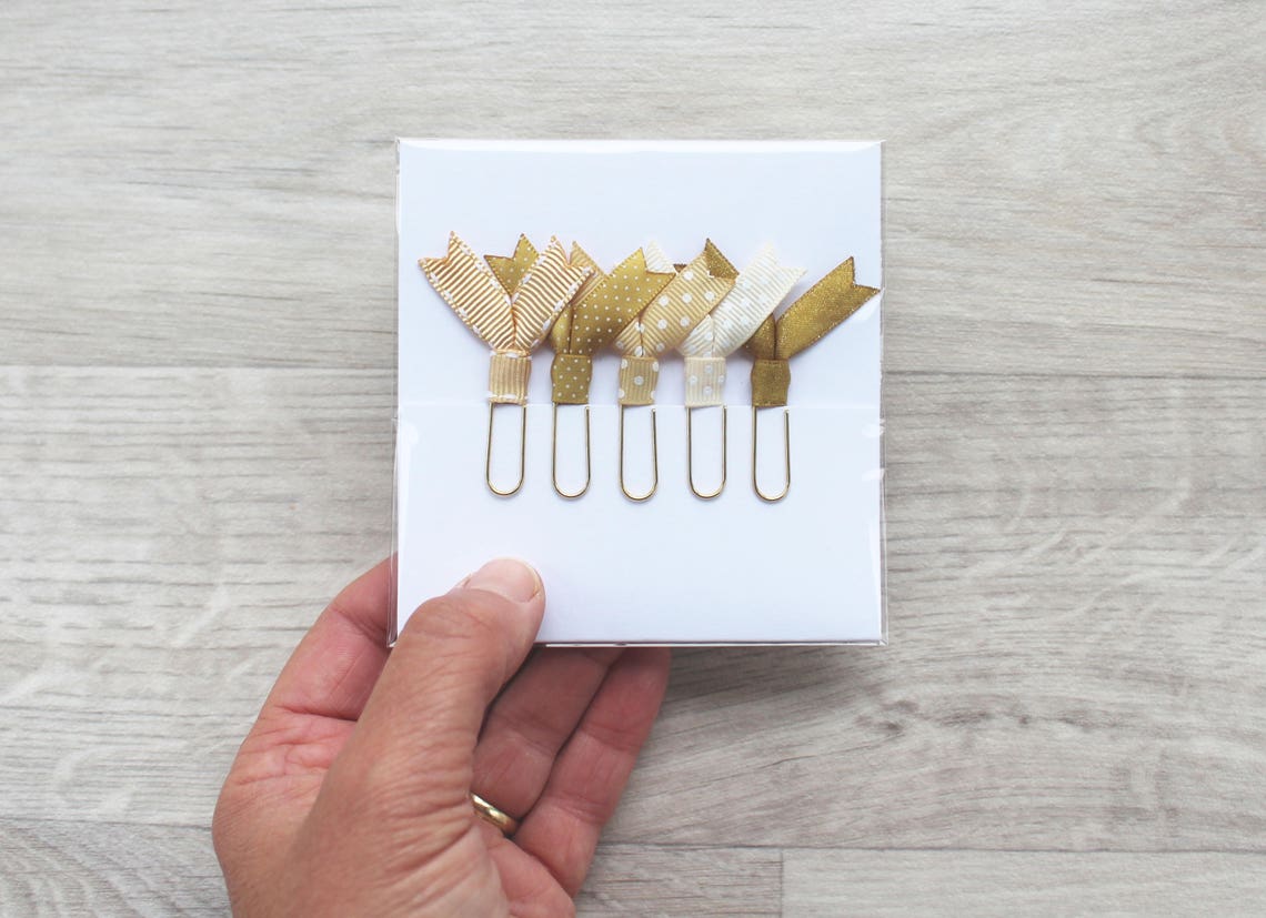 Gold Desk Decor Paper Clip Bookmark Gold Paper Clips - Etsy