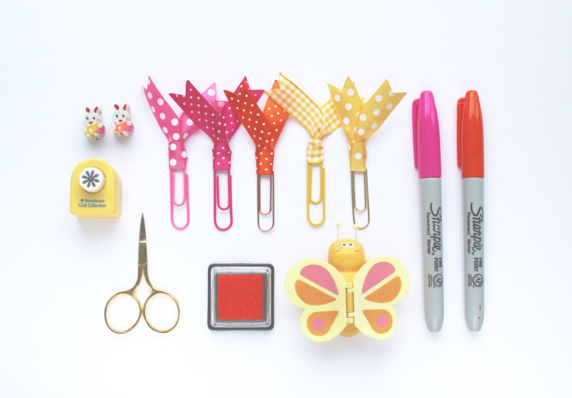 Ribbon paper clip unique bookmark page markers | Etsy