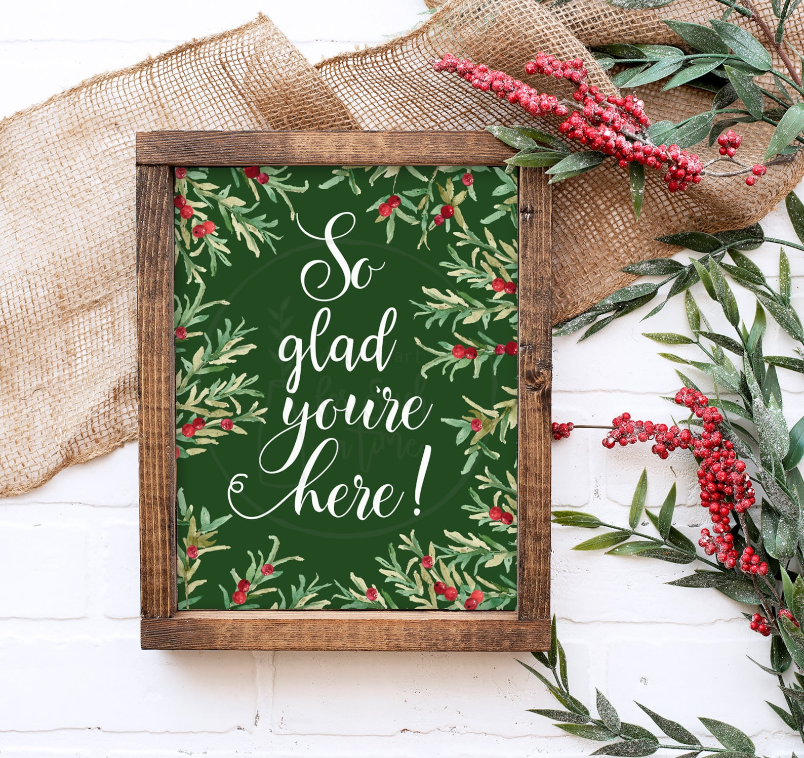 So Glad You're Here - Christmas Entryway Art - Gallery Wall - Instant ...