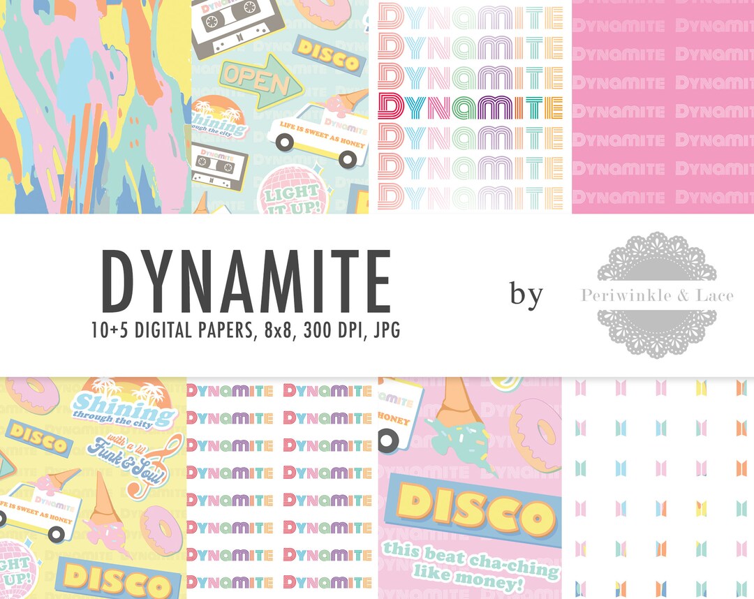 Dynamite BTS Themed Digital Paper - Instant Download - Etsy