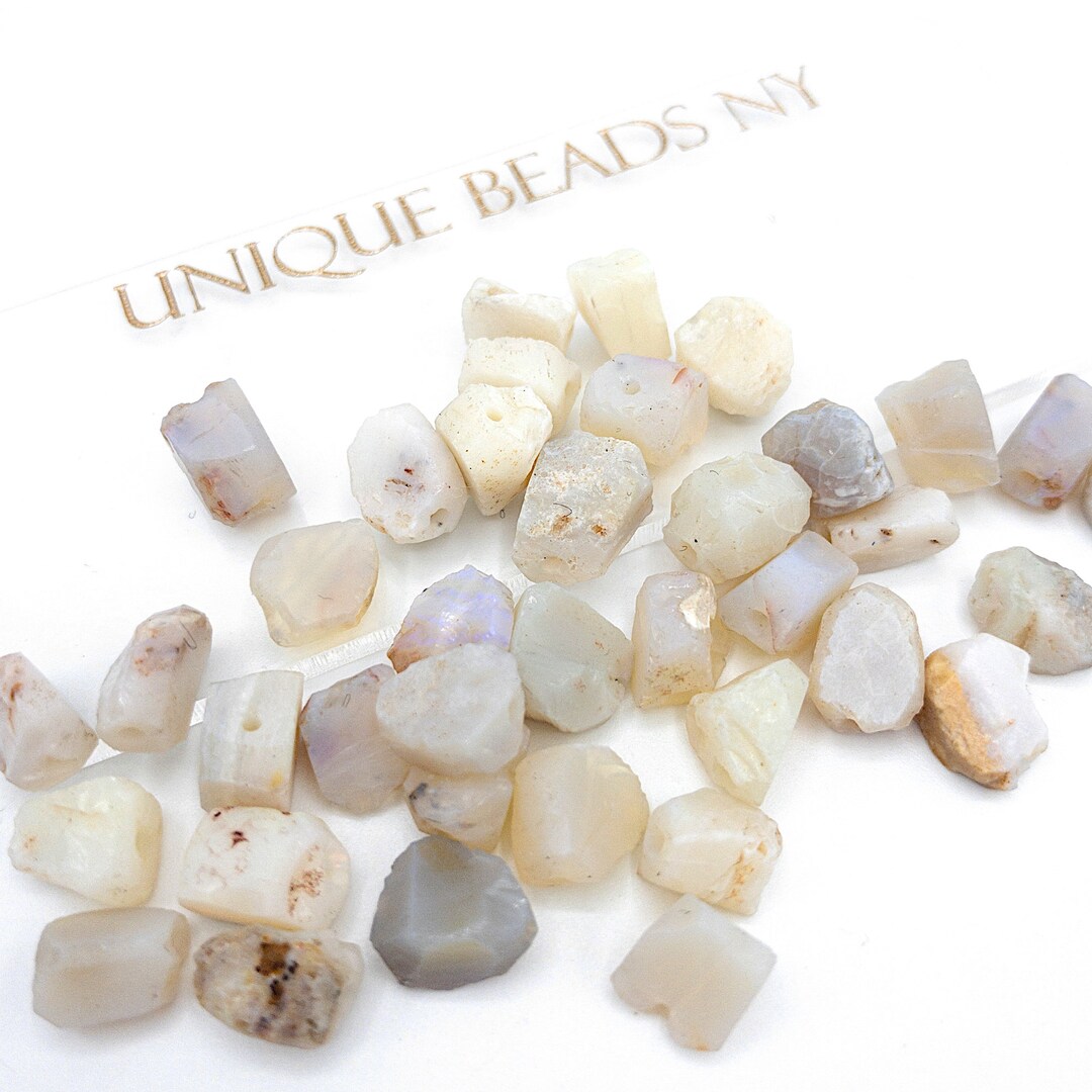 Raw Australian Opal Beads • Center Drilled Opal Fragments • 1mm Hole ...