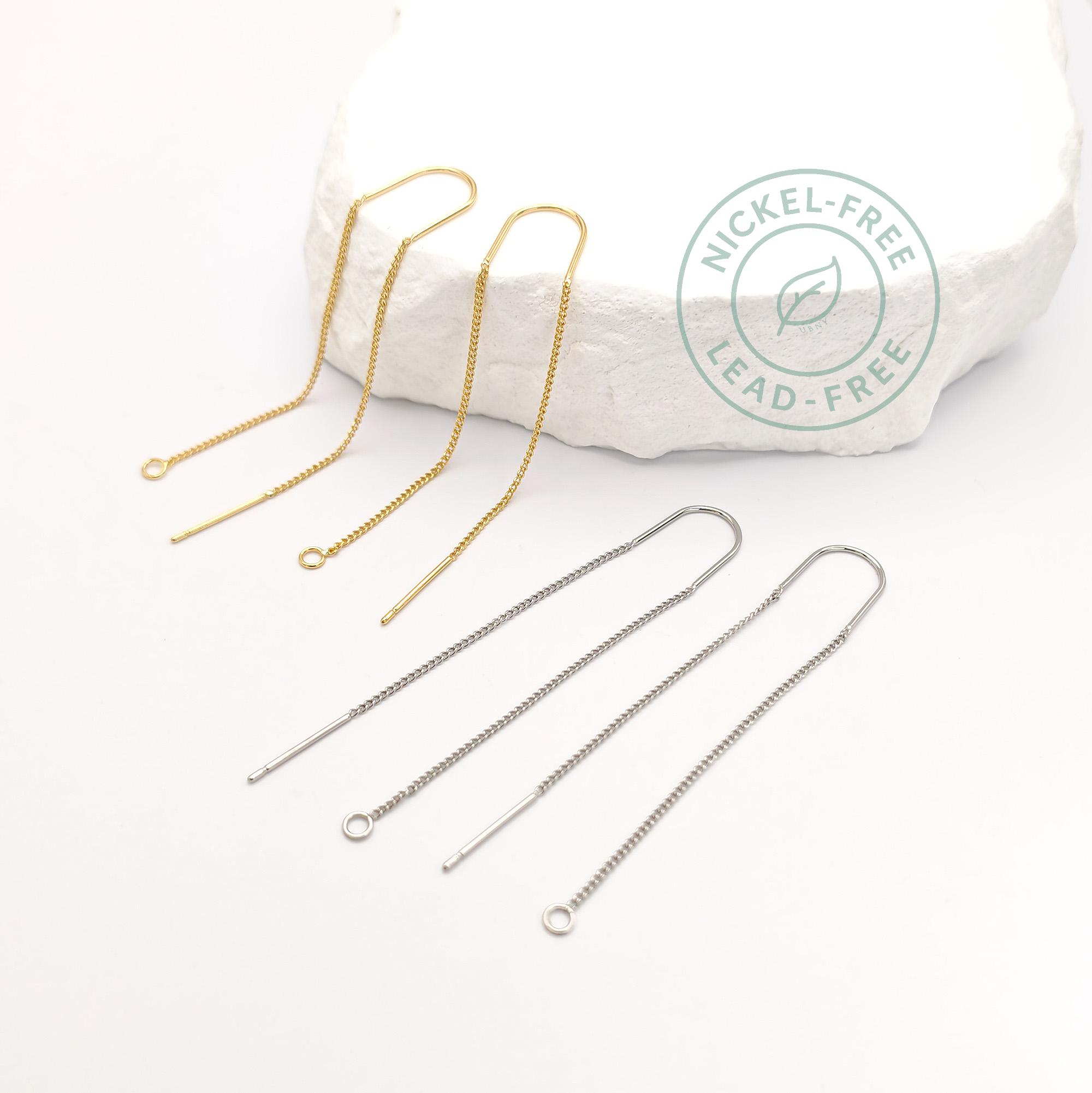 10/50pcs 18K Gold or Platinum Plated Earring Threaders • Lead Free ...
