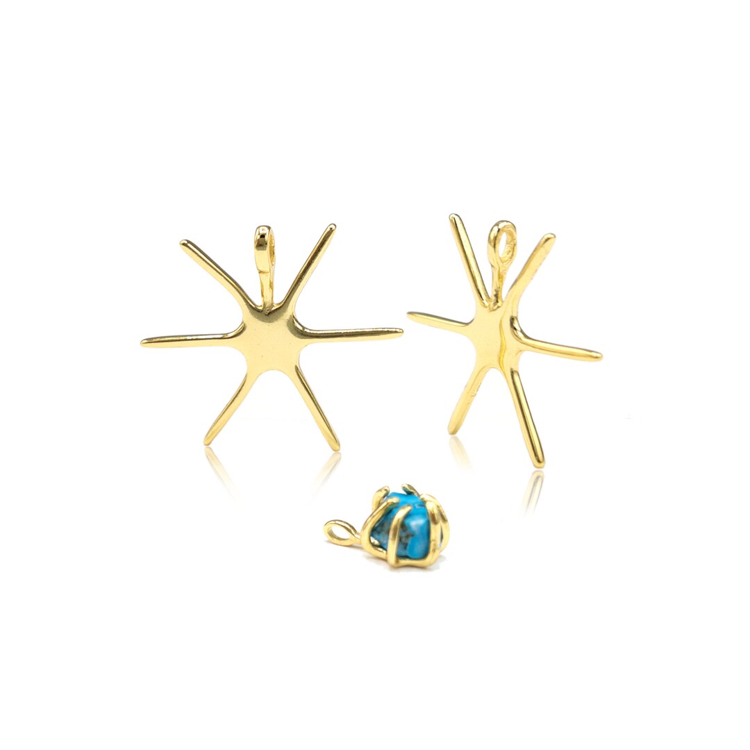 Pendant Setting Blank in 925 Silver, Claw Setting for Raw Gemstone ...