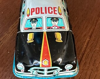 Vtg TIN POLICE PATROL Car Made in Japan Circa 1970's, Tin Metal Red ...