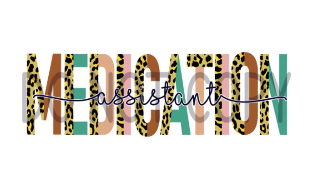 Medication Assistant PNG, Clip Art, Leopard Font - Etsy