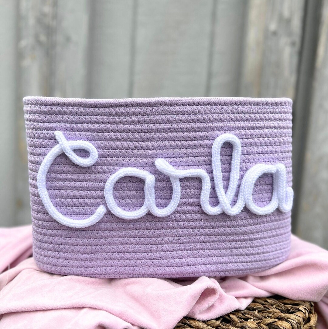 PERSONALIZED Baby Shower Gift Basket • Customize Rope Name Custom ...