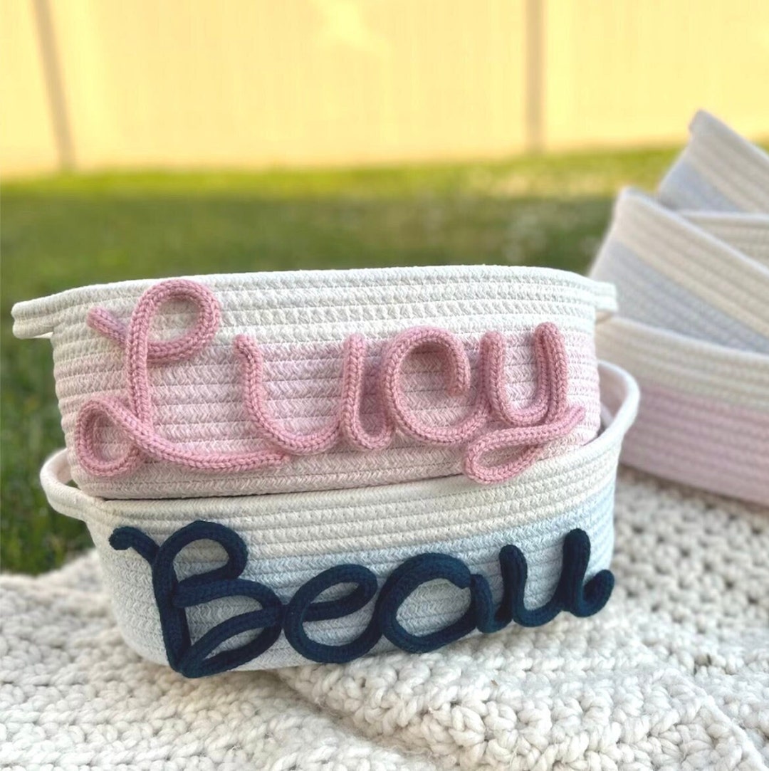 PERSONALIZED Filled Baby Shower Gift Basket Customize Rope Name Custom ...