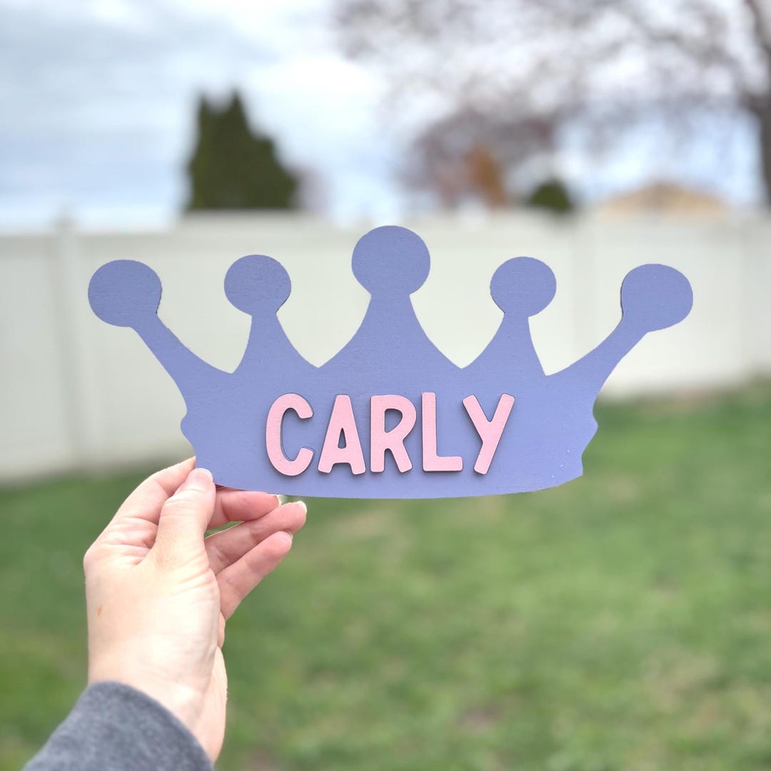 Princess Crown Name Sign – Personalized Wooden Nursery Decor | Custom ...