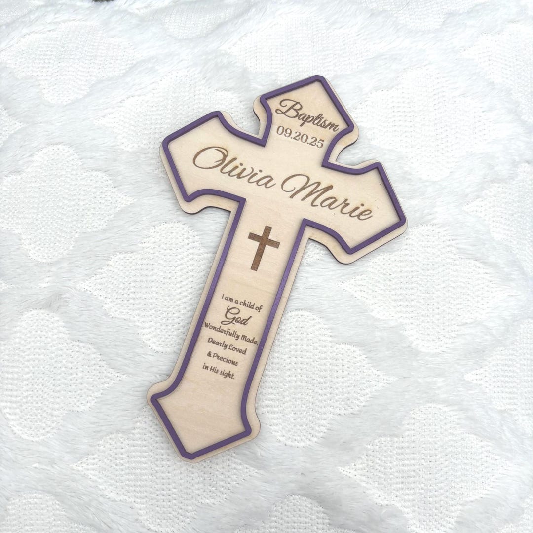 Custom Baptism Cross With Name & Date | Personalized Baby Gift ...