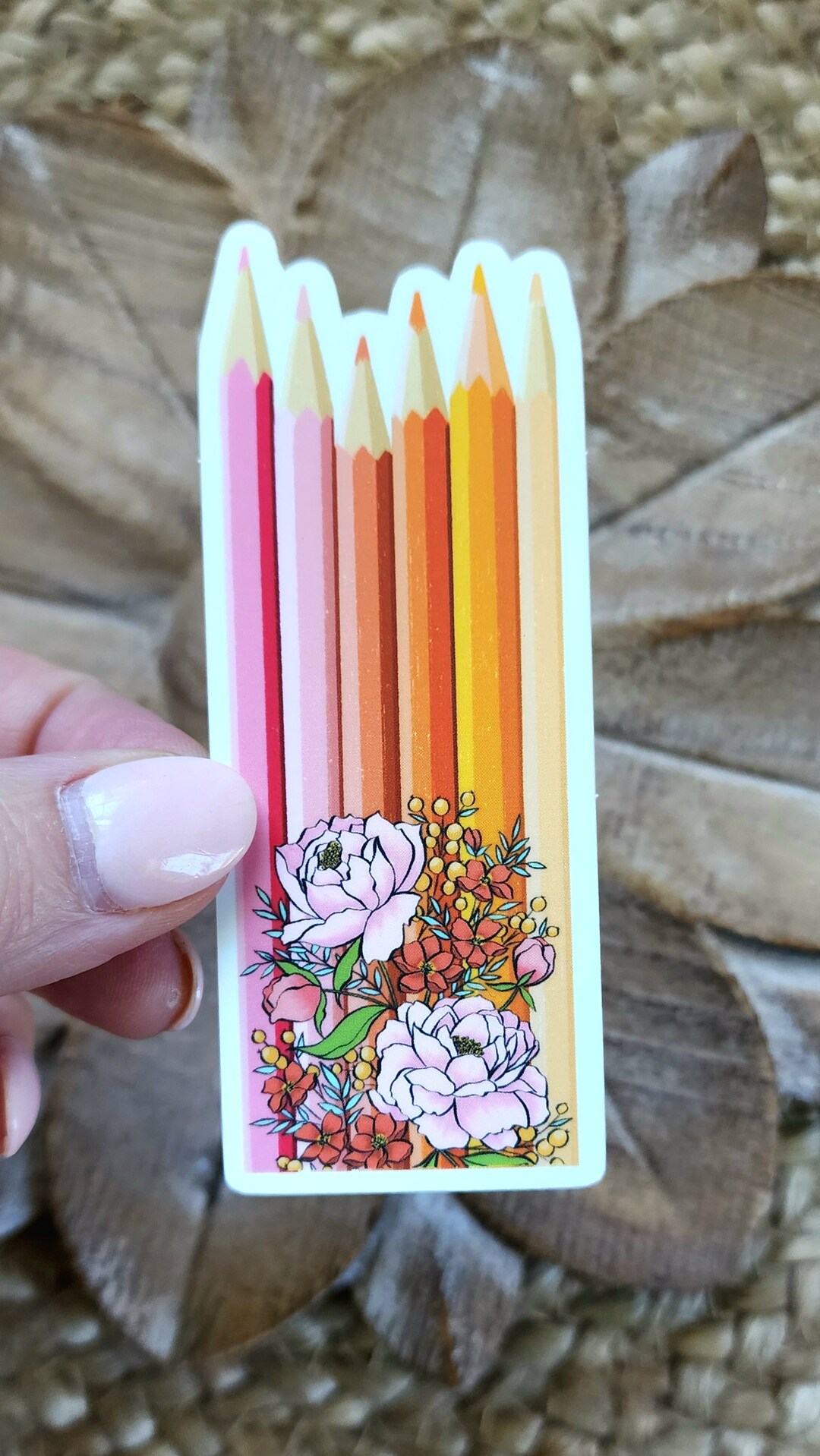 Colored Pencil Warm Colors Vinyl Sticker - Etsy