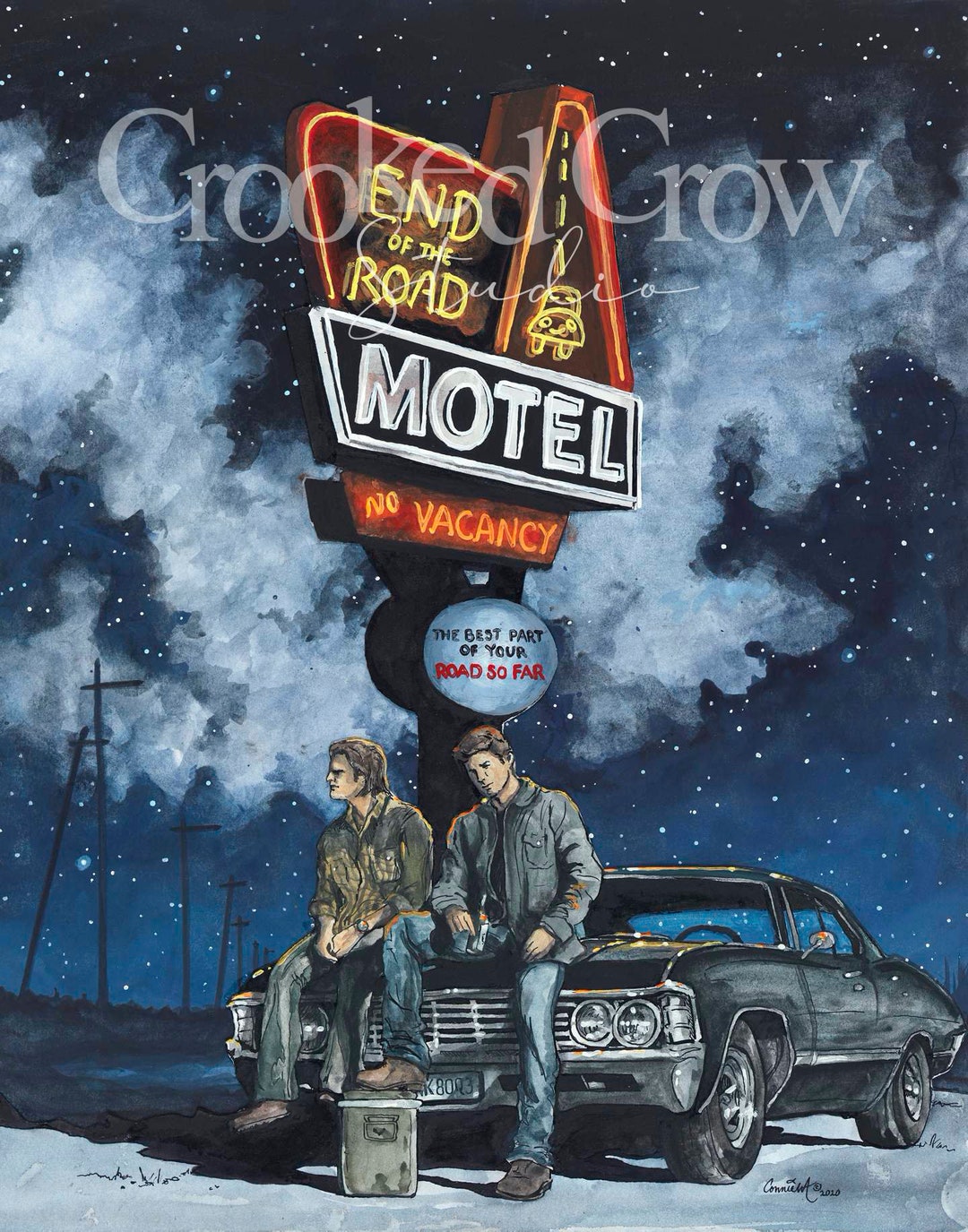 Supernatural Art Print "end of the Road Motel" - Etsy