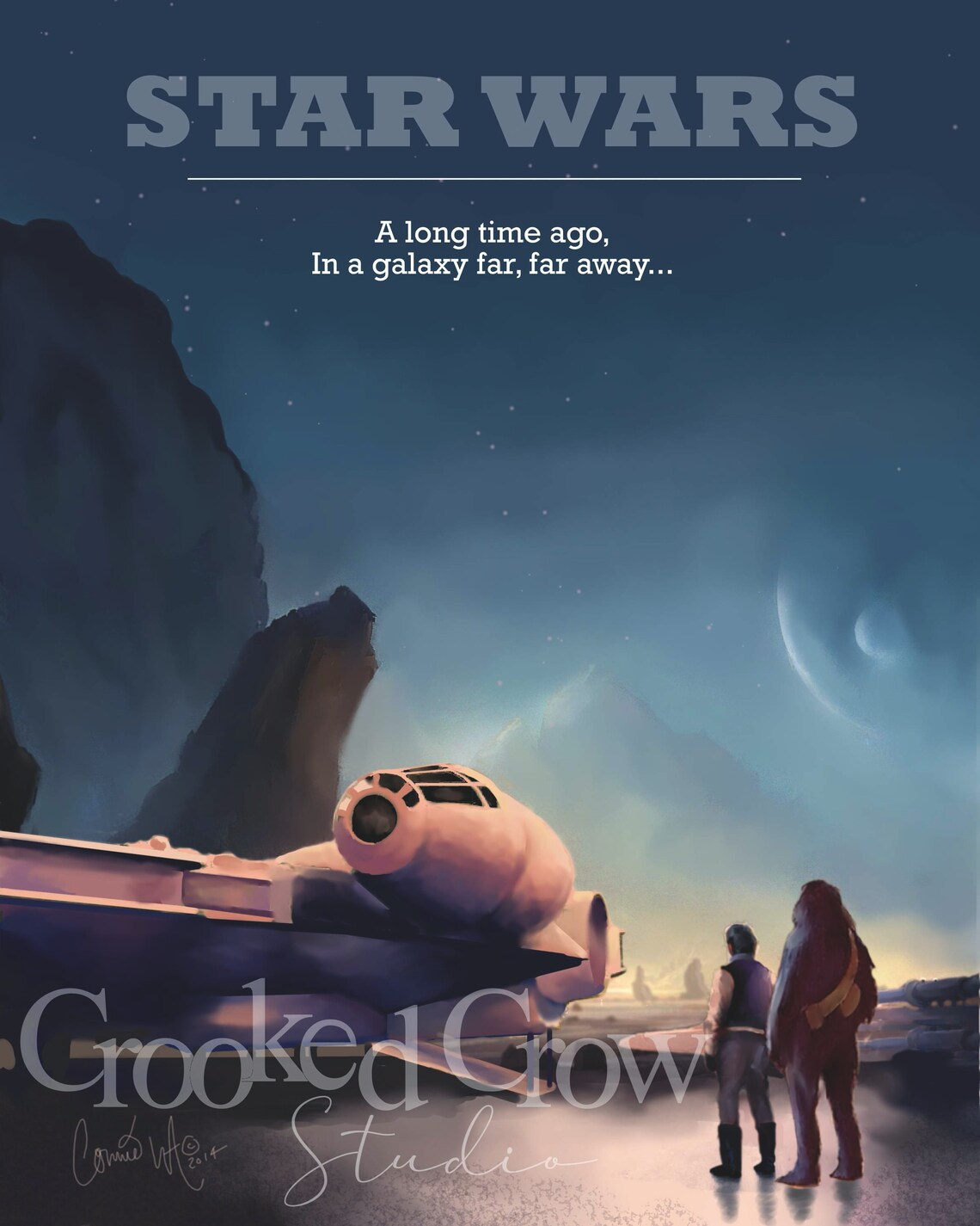 Illustrative STAR WARS Poster (with Customizable Text)-- Original Art ...