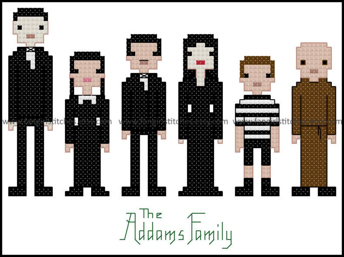 Addams Family Themed Cross Stitch PDF Pattern INSTANT | Etsy