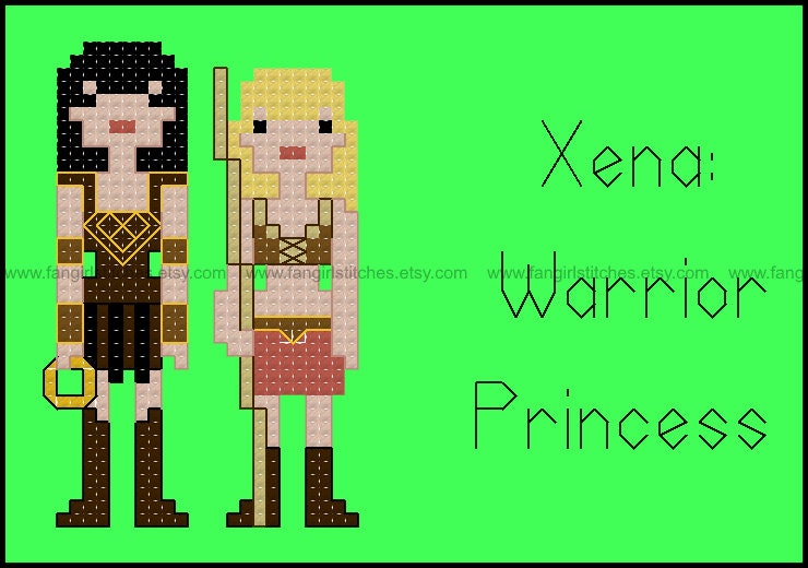 Xena Warrior Princess inspired Cross Stitch Pattern PDF | Etsy