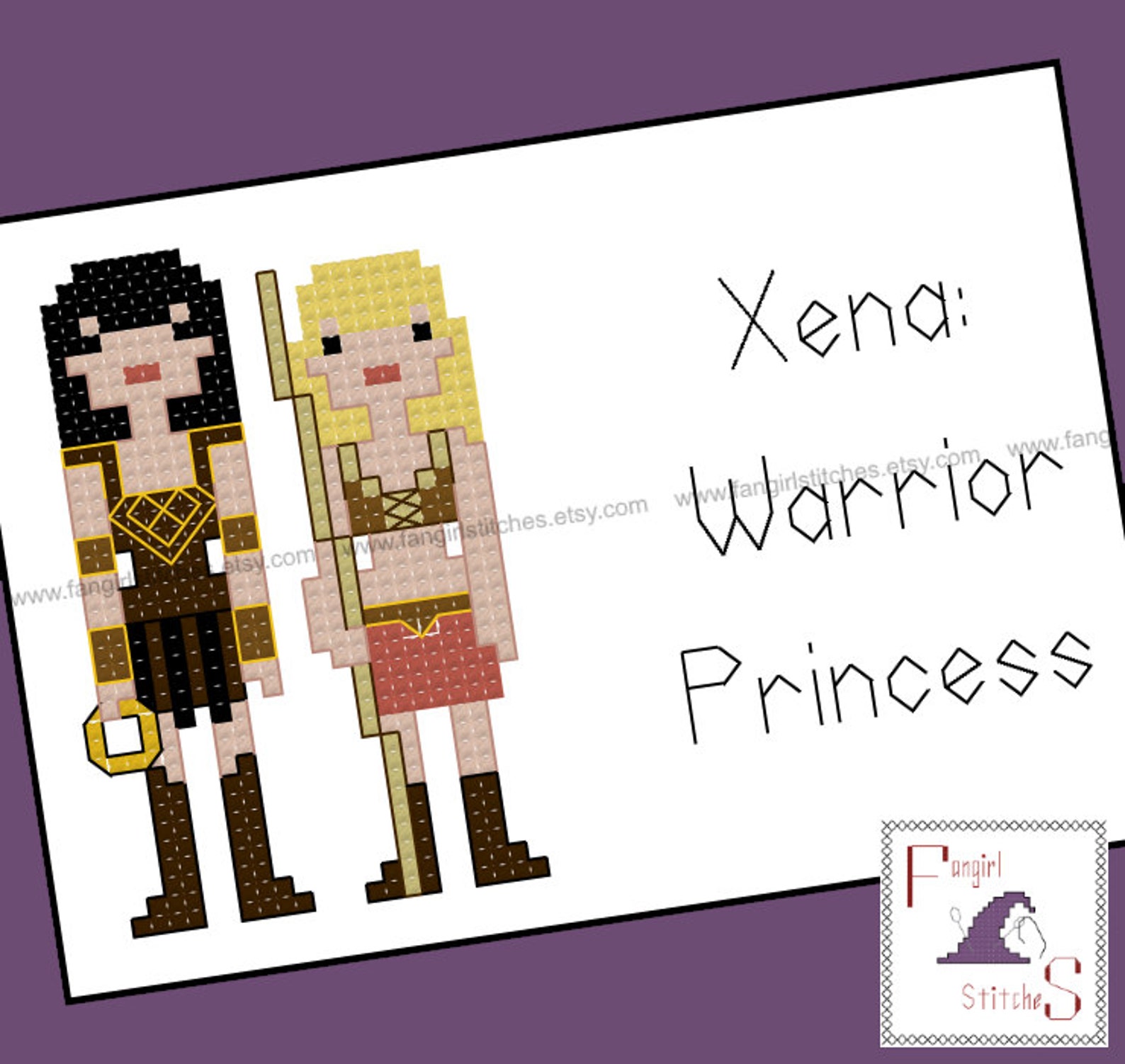 Xena Warrior Princess Inspired Cross Stitch Pattern PDF - Etsy