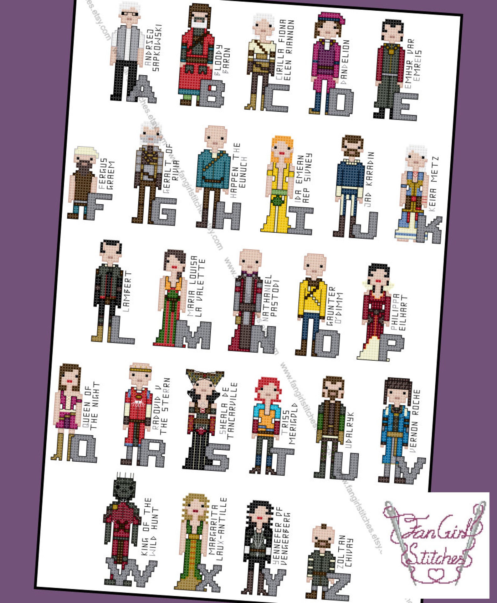 Witcher Alphabet Themed Cross Stitch Pattern PDF Pattern | Etsy