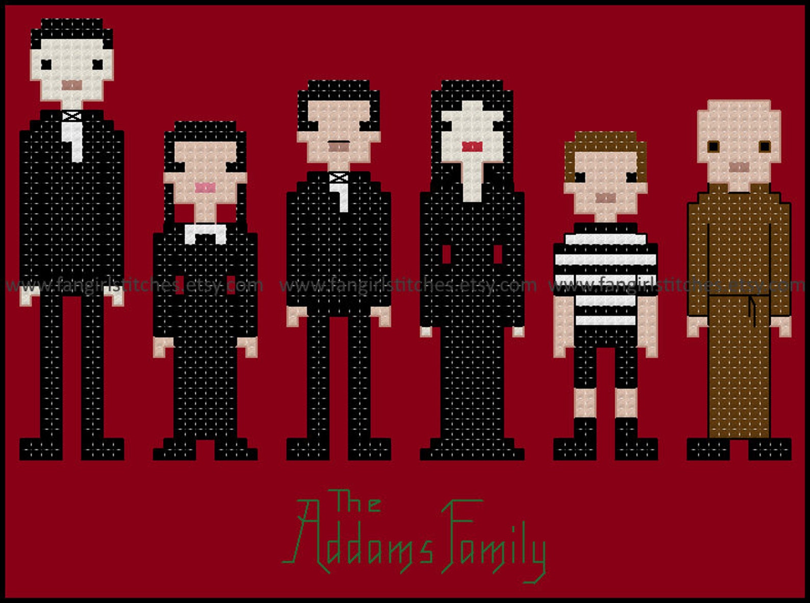 Addams Family Themed Cross Stitch PDF Pattern INSTANT | Etsy