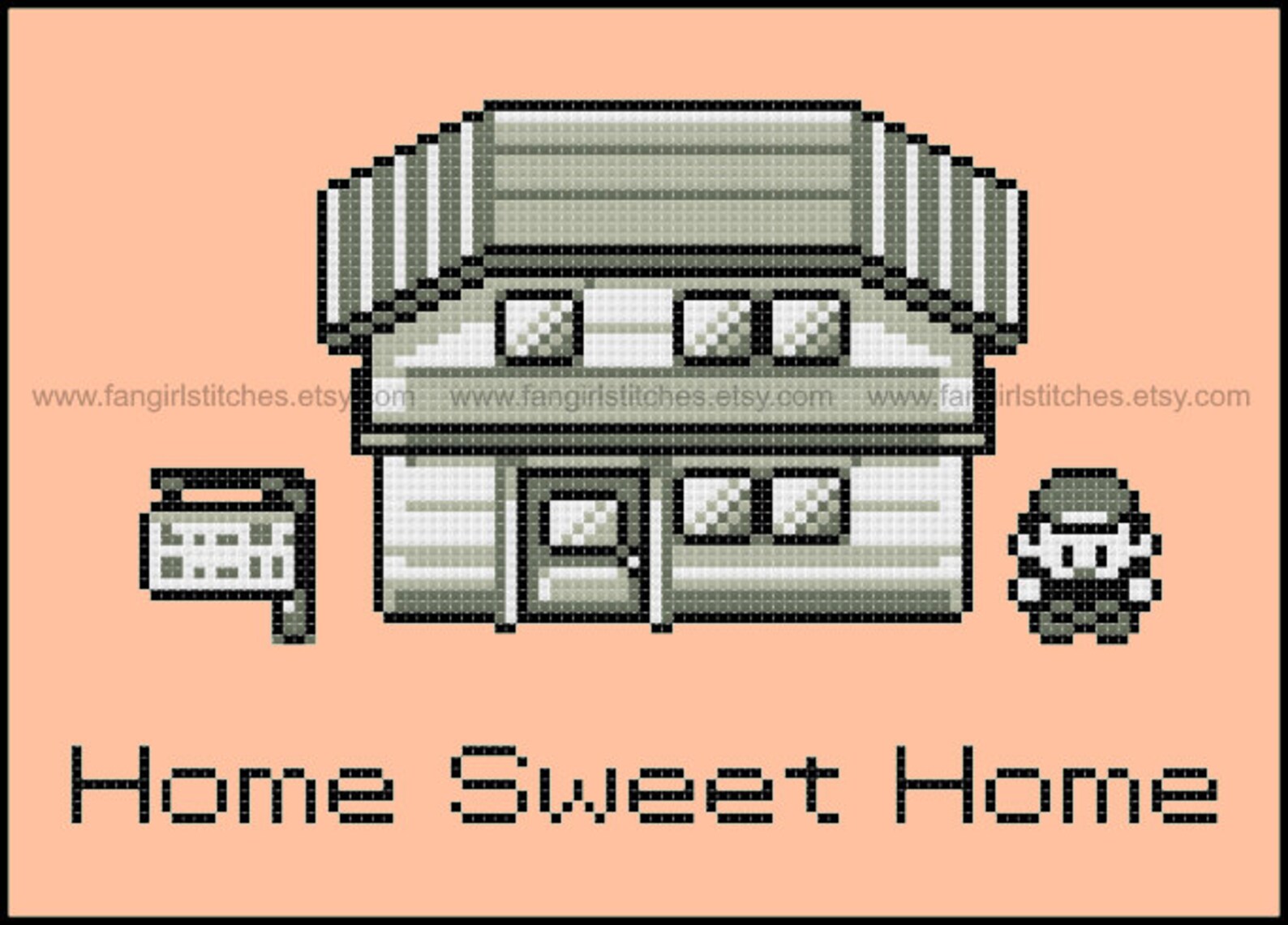 Pokemon Inspired Home Sweet Home Cross Stitch PDF Pattern - Etsy Australia